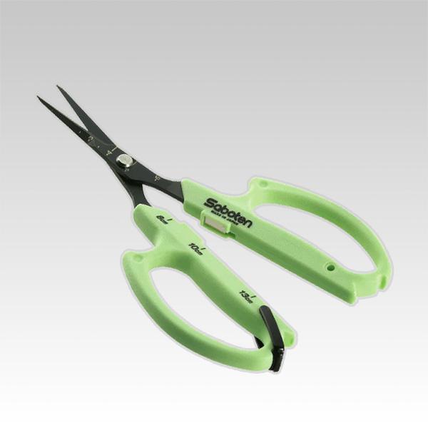 Saboten PT-1 Green Straight Blade Trimming Scissors | Herbal House