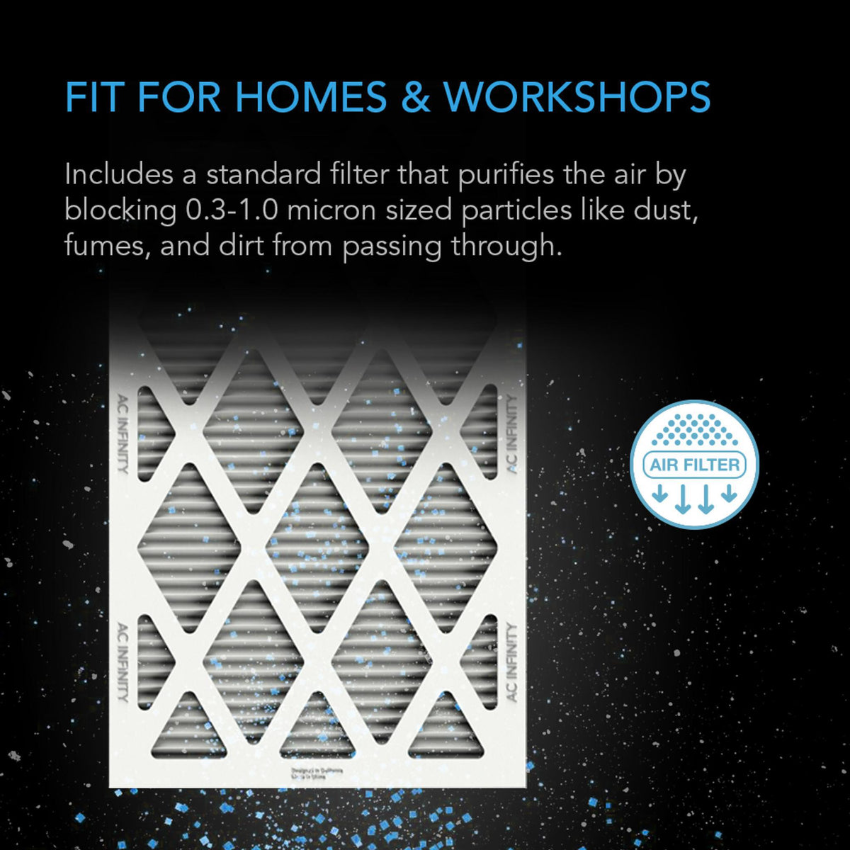 Inline Air Filter Box 8"/200mm, AC Infinity | Herbal House NZ